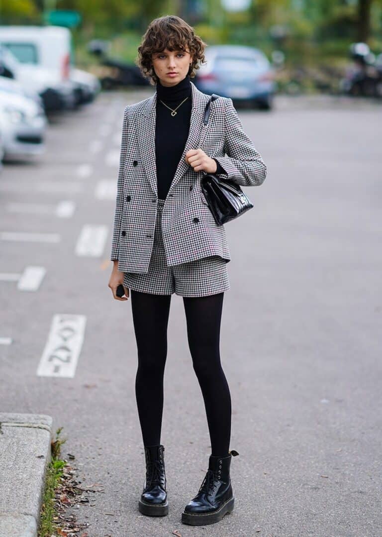 How To Style Shorts with Tights + 15 Chic Outfits
