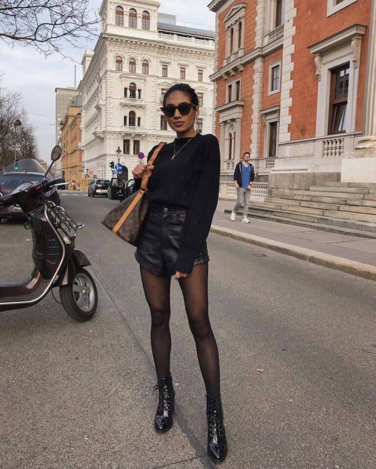 How To Style Shorts with Tights + 15 Chic Outfits
