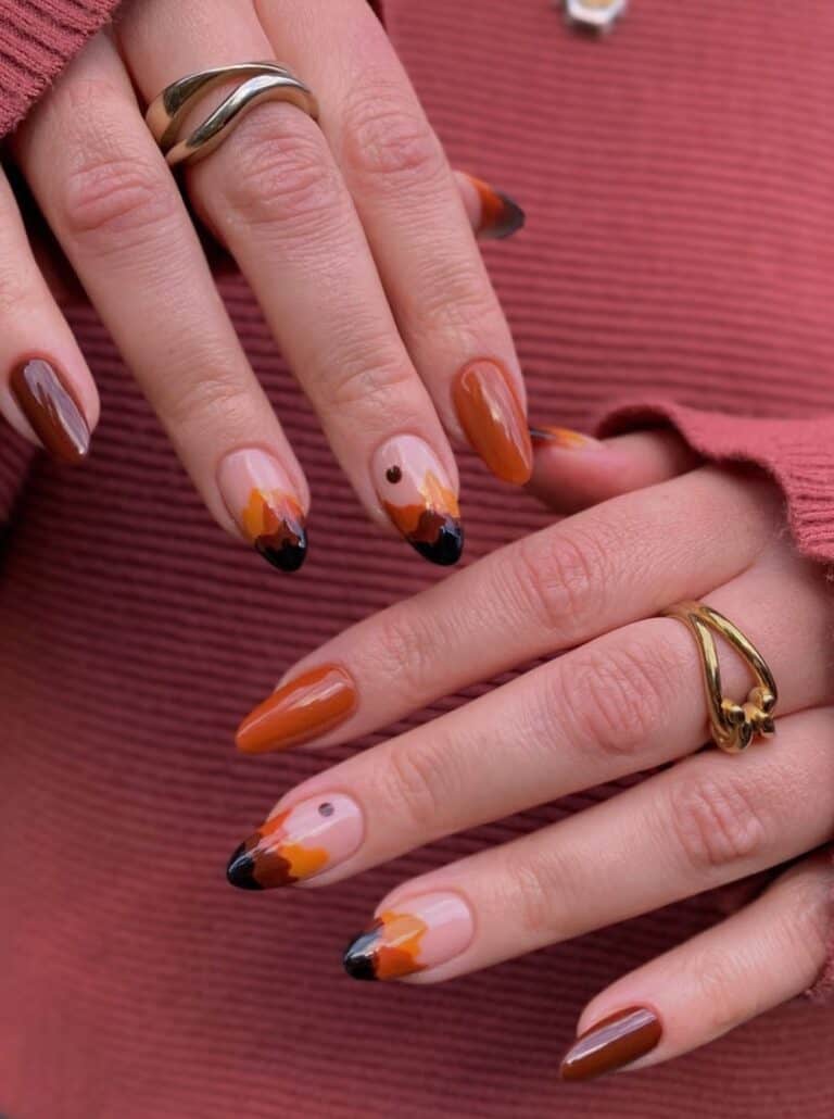 27+ Stunning Burnt Orange Nails with a Cozy Vibe for 2023