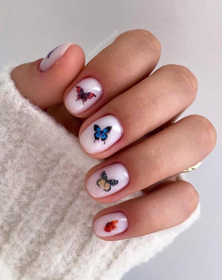 23+ Fresh Butterfly Nail Designs You'll Adore - classy & minimal