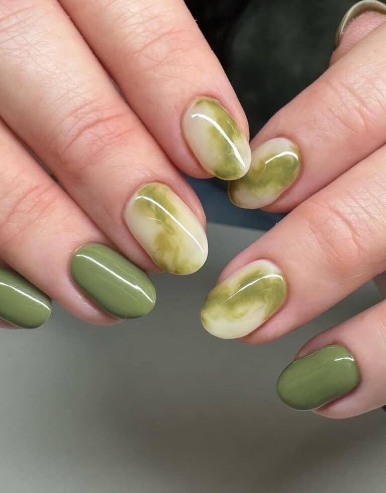 21+ Olive Green Nail Designs That Will Rule 2025