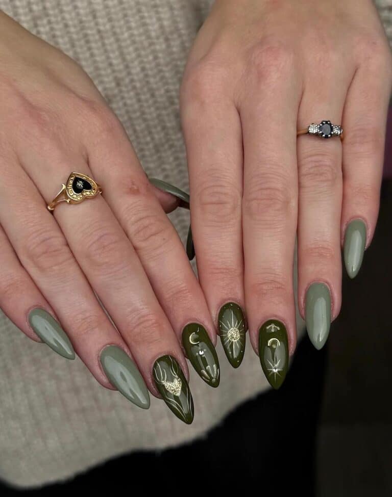 21+ Olive Green Nail Designs That Will Rule 2025
