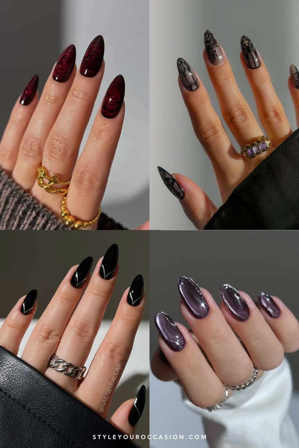 Vampy Vibes: 21+ Chic Nail Designs with Major Goth Energy 2025